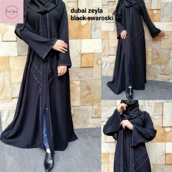 Abaya Hitam Polos Busui Maxi Dress Dubai Zeyla | Lazada Indonesia