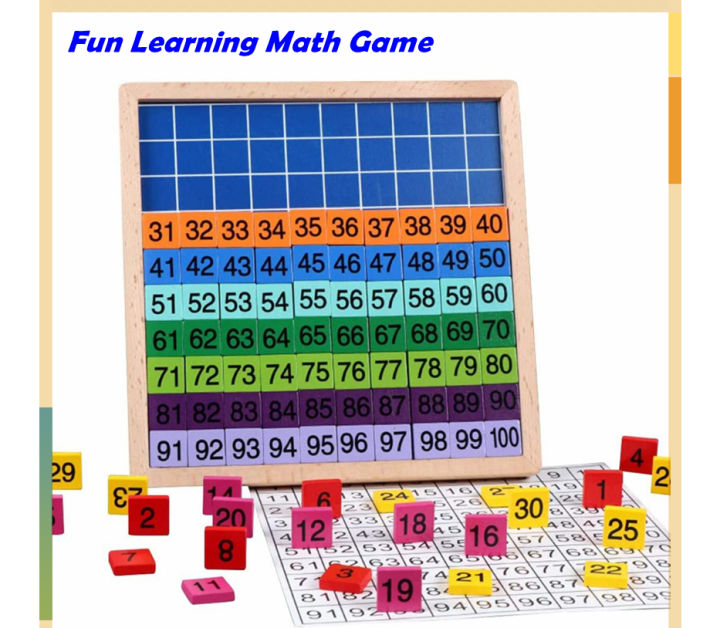 Multi-functional 1 to 100 Consecutive Numbers Chart Game Wooden ...