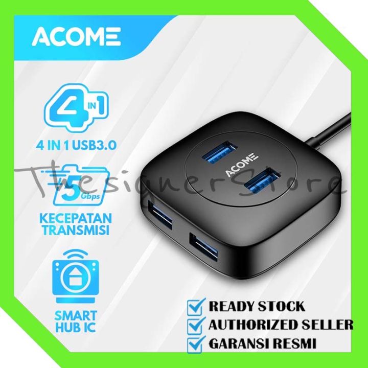 Acome Smart Hub 4 Port USB 3.0 High Speed Splitter 5GB/s AH300 Garansi Resmi 1 Tahun | Lazada ...
