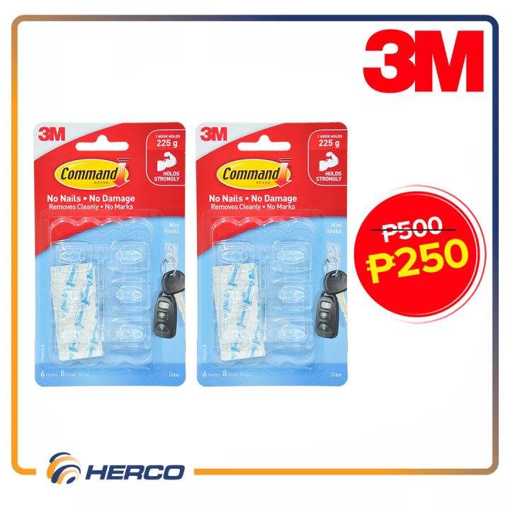 3M Command 17006CLR Clear Mini Hooks | Lazada PH