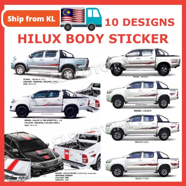 Toyota Hilux Body Sticker Car Side Lining Decal Automotive Accessories ...