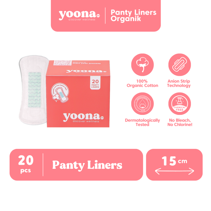 YOONA Panty Liners | 20's - 15cm / Pembalut Organik / Organic Pads ...