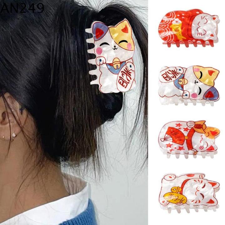 AN249 ปลาปลาปลา กรงเล็บขนแมว การดึงดูดโชค ตัวอักษรสำหรับเด็ก กิ๊ปหนีบผมอาซีเตท ตลกๆ คลิปปลาฉลาม ...