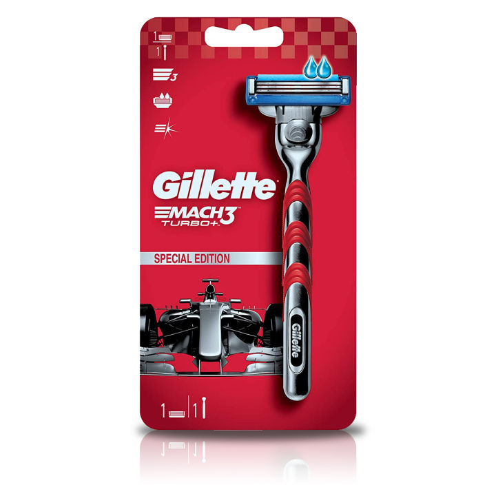 Authentic Gillette Mach 3 Plus Limited Edition Red with Genuine ...