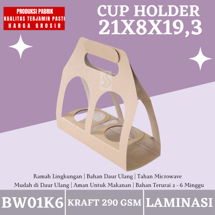 Paper Cup Cup Holder Kertas Tempat Gelas Tempat (Isi 25 Pcs-CH1K2 ...
