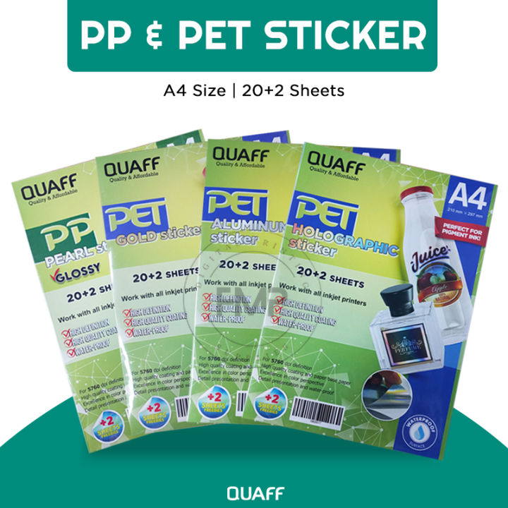 FMP Quaff A4 Size PP Pearl Sticker PET Aluminum Label Stickers Inkjet ...