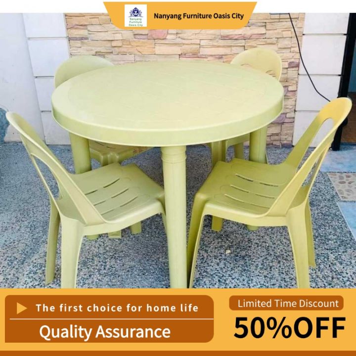 (BUNNY SET) 37" TABLE AND CHAIRS MONOBLOC ROUND TABLE AND CHAIRS UPUAN ...