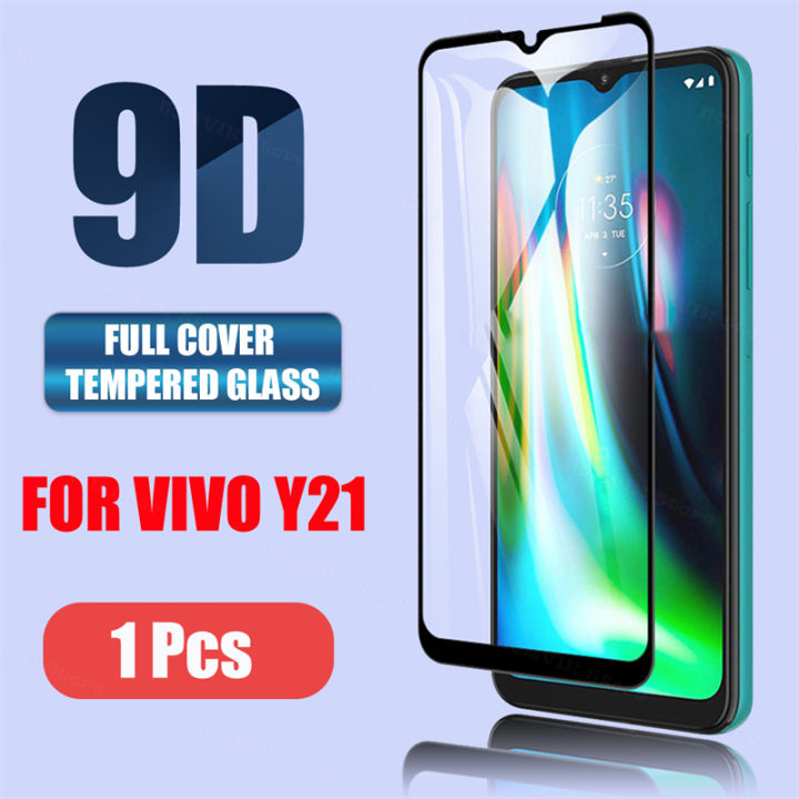 VIVO Y21 Y21S Y21T Y21A Y33S Y33T Tempered Glass Full Coverage Silk Screen Protectors 9D Clear ...