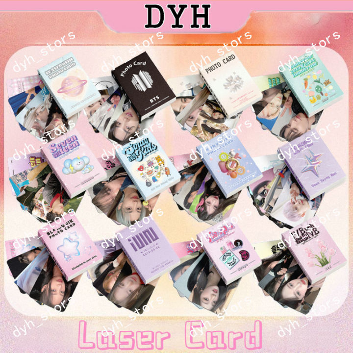 50pcs/box BLACKPINK ENHYPEN IVE WONYOUNG AESPA Laser Card Photocards ...