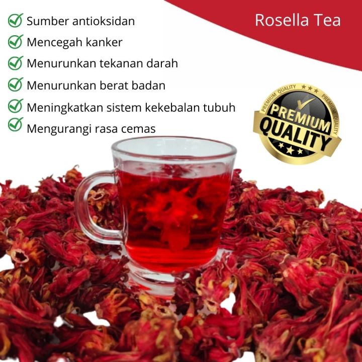 Jual Bunga Rosella Merah GRADE A+ Masih Segar Baru Petik Kemasan 100 ...