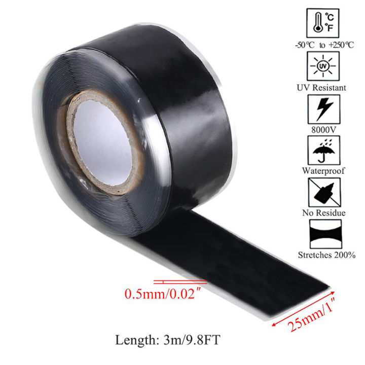 Waterproof Repair Tape Silicone Rubber Self Fusing Sealing Tape for ...
