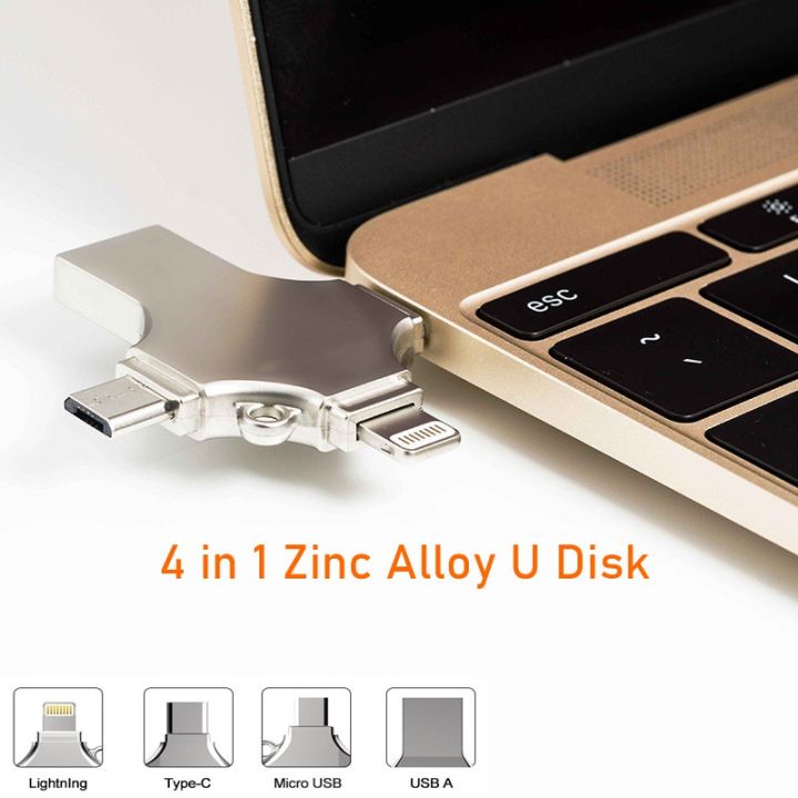 🔥จัดส่งฟรี + COD🔥4-In-1 Flash Drive USB 3.0 Memory Stick OTG Pendrive ...