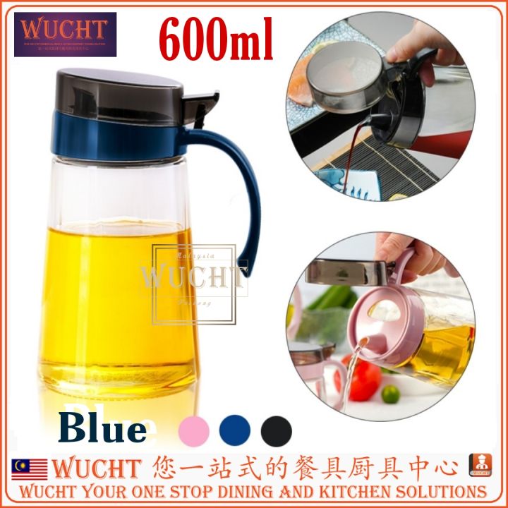 【WUCHT】 600ml Kitchen Glass Cooking Oil Jar Sauce Bottle Dispenser ...