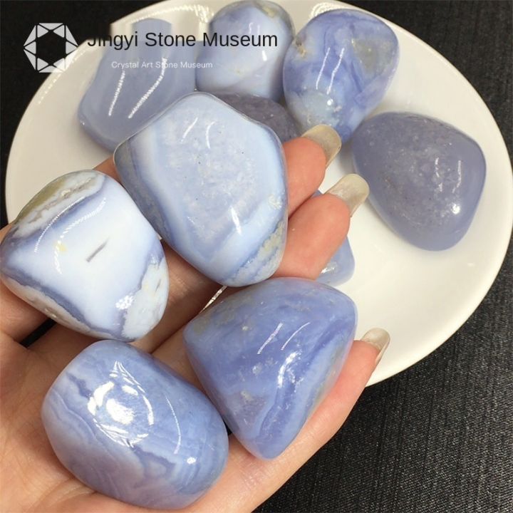 Large Blue Lace Agate Stone Tumbled Stone Blue Lace Agate Tumbled ...