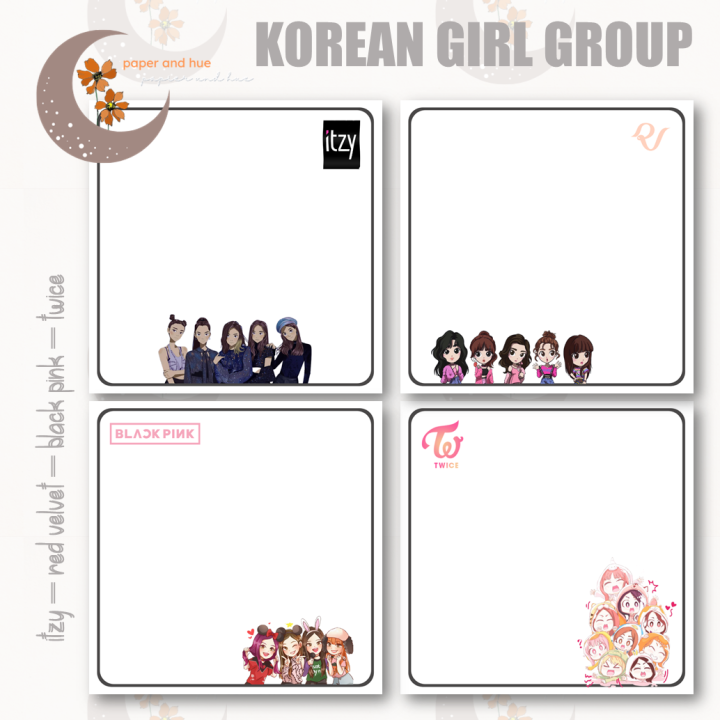 KPOP GIRL GROUP itzy red velvet black pink twice Notepads 3x3/4x4 ...