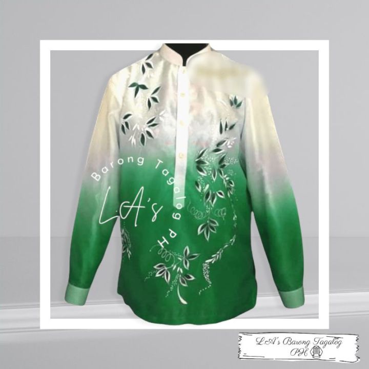 NEW🏆 Modern barong tagalog monochromatic hand painted design | Lazada