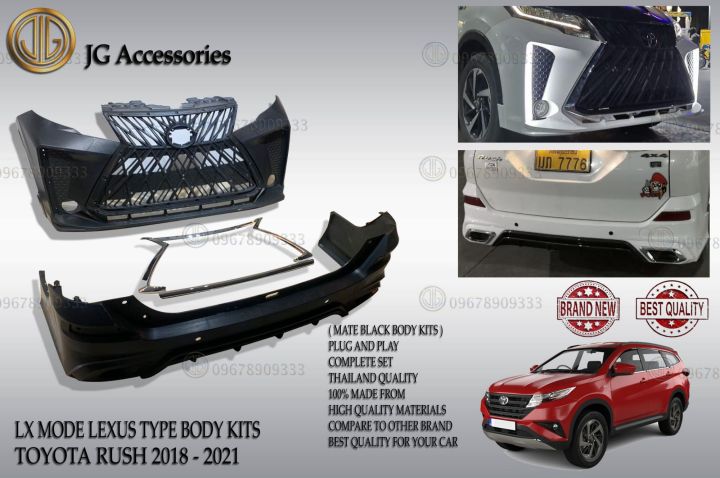 TOYOTA RUSH 2018 2019 2020 2021 FRONT AND REAR BODY KITS / LX MODE ...