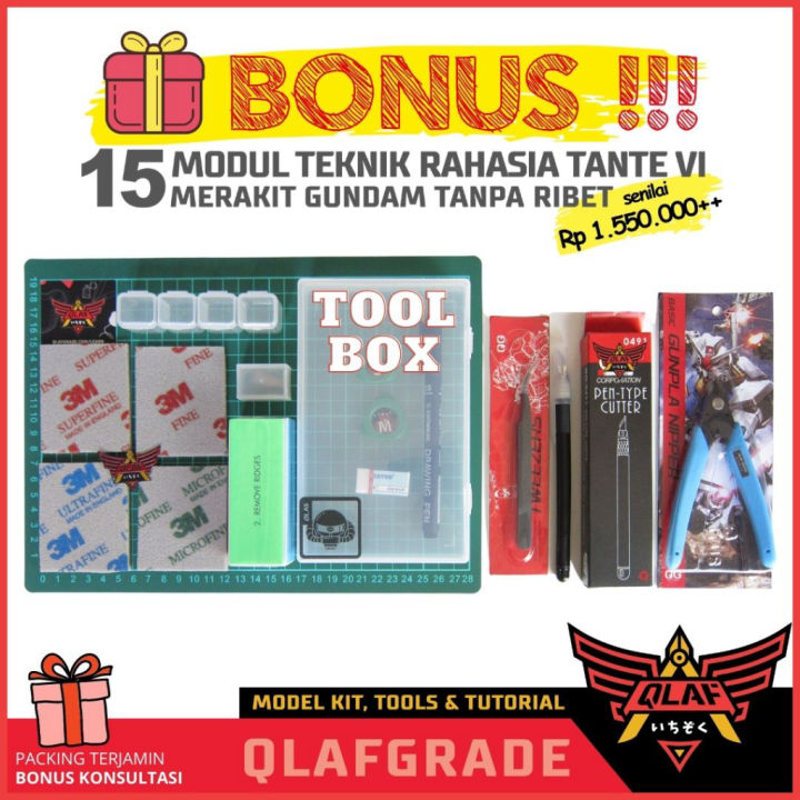 ALAT RAKIT GUNDAM SET BOX LENGKAP A4 MEDIUM tool set starter gunpla ...