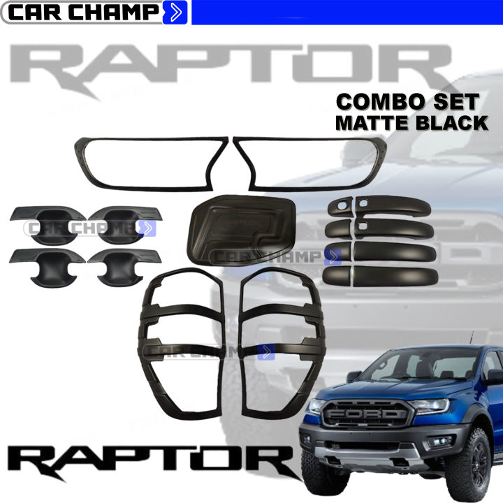 Ranger Raptor 2018 to 2022 Garnish Cover Combo Set Matte Black / Car ...