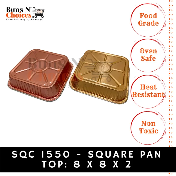 [Buns N' Choices] SQC1150 - 8x8x2 Square Aluminum Foil Pan with Plastic ...