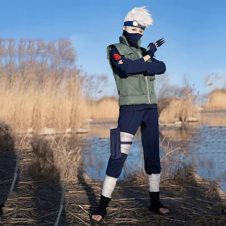 Anime Cosplay Costume Japanese Anime Kakashi Adult Men's Ninja Uniform ...