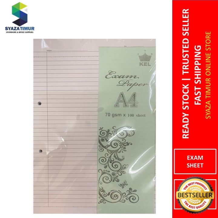 [ST GR-MY] A4 Exam Sheet / Foolscap Paper 70g - 100's KEL | Lazada