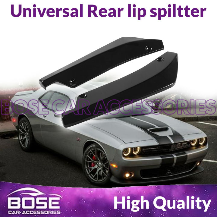 Universal 2pcs Carbon Fiber Car Rear Bumper Lip Splitter Diffuser Black ...