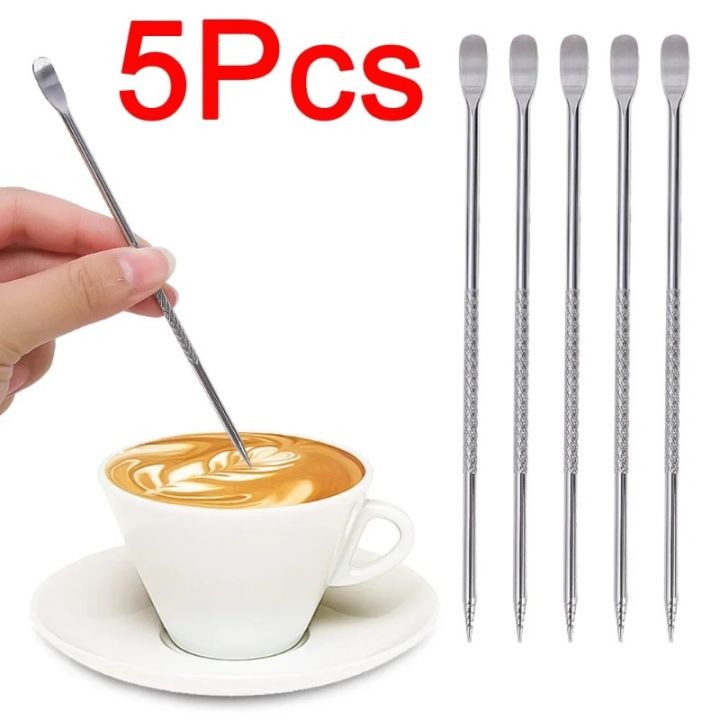 5Pcs Stainless Steel Coffee Art Pen Coffee Stitch Barista Cappuccino ...
