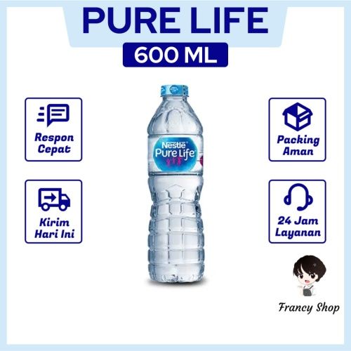Air Mineral Nestle Pure Life Botol 600 Ml | Lazada Indonesia
