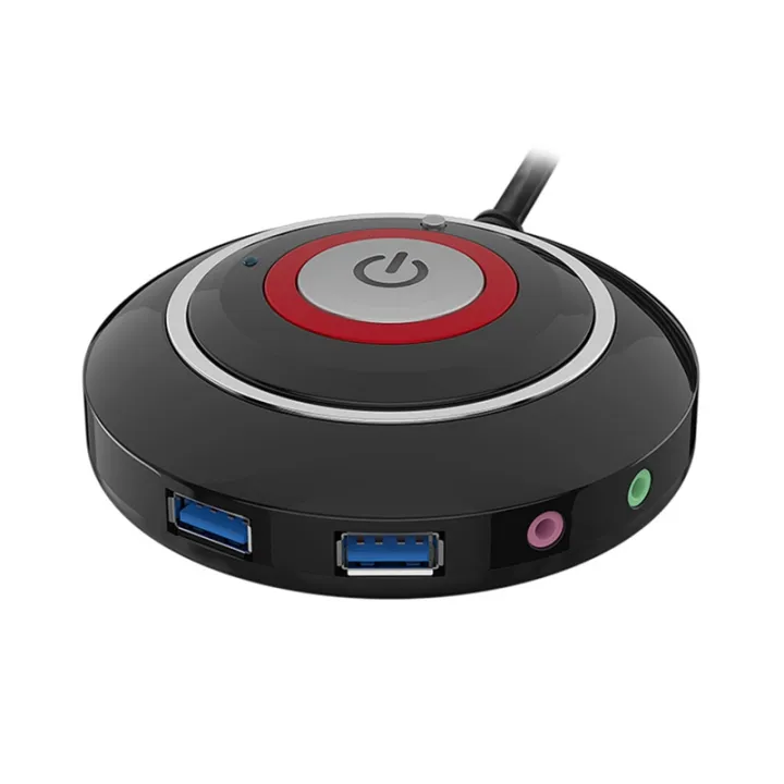 Desktop Computer Switch Button with Dual USB Ports and Audio PC ...