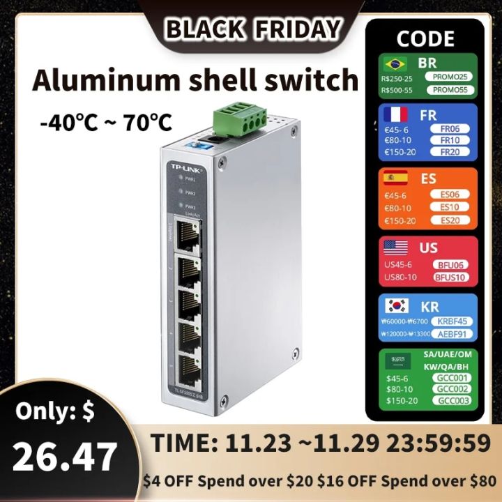 TP-Link Tl-SF1005 100M Ethernet Switch 5 Port Industrial Grade Ethernet ...