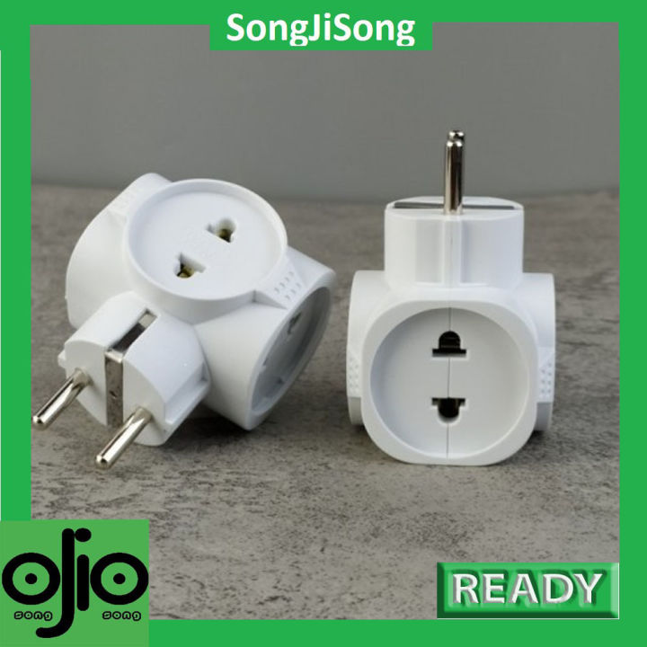 Ojio Colokan Listrik 3 Lubang / Steker T Arde 3 Cabang / Stop Kontak ...
