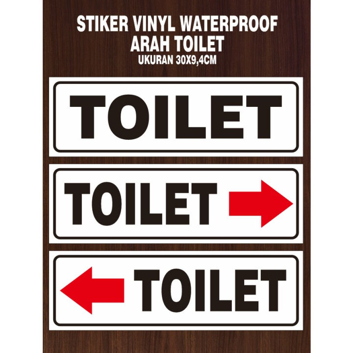 003 Stiker sign toilet waterproof - stiker arah toilet - stiker tulisan ...
