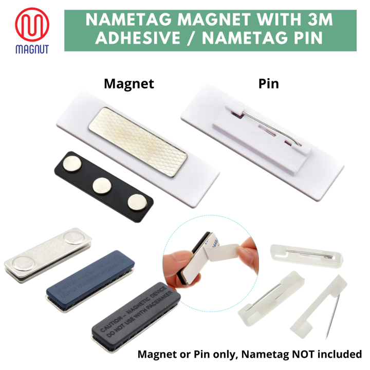 1pcs - Magnet Pin or Plastic Pin for School Office Name Tag (Nametag ...