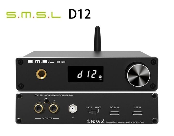 SMSL D12 Ak4493s Dac Headphone Amplifier 6.35mm Output Bluetooth 5.0 ...