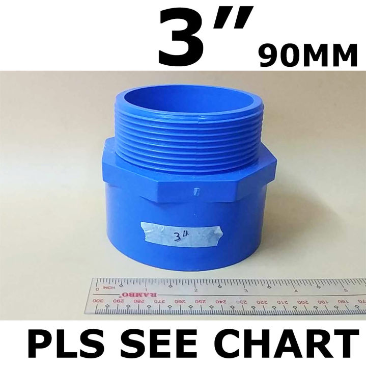 PVC MALE ADAPTOR 90MM BLUE FOR CLEAN WATER ...