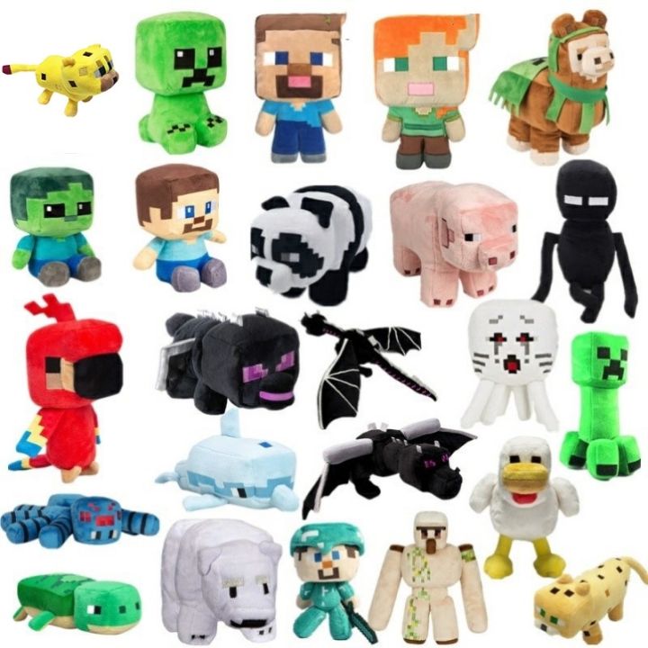 Cartoon Minecraft Plush Toys Doll Soft Stuffed Enderman panada Wolf ...