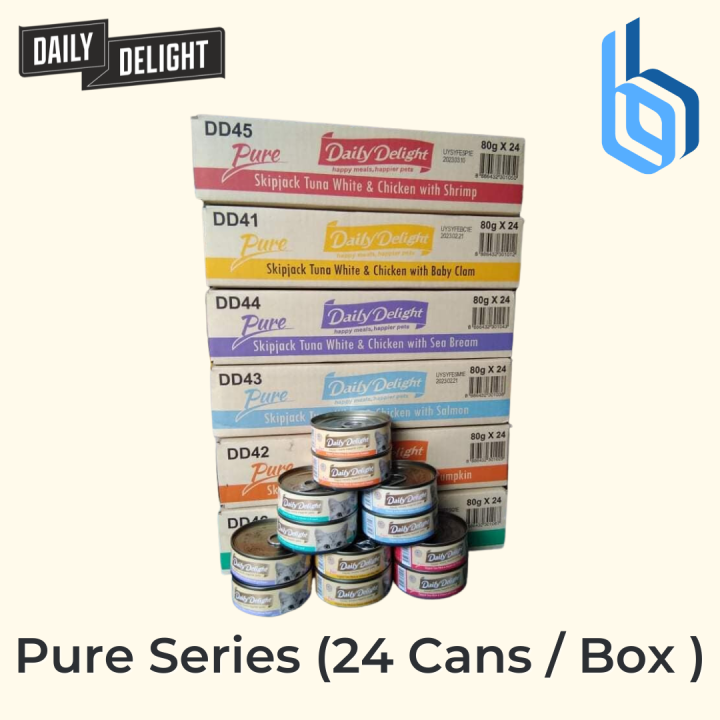 Daily Delight Pure Skipjack Tuna White & Chicken Wet Cat Food ( 24 Cans ...