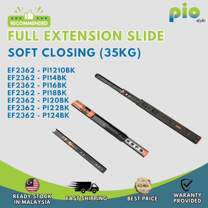 piostyle Full Extension Slide with Bracket Extension Drawer Slide Soft ...