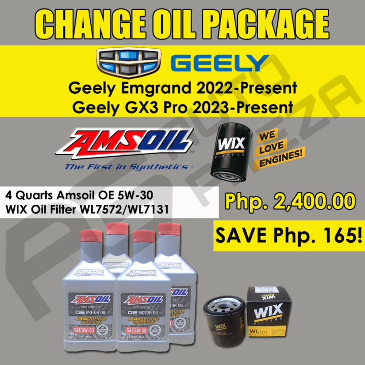 CHANGE OIL PACKAGE for Geely Emgrand 2022-Present, Geely GX3 Pro 2023 ...