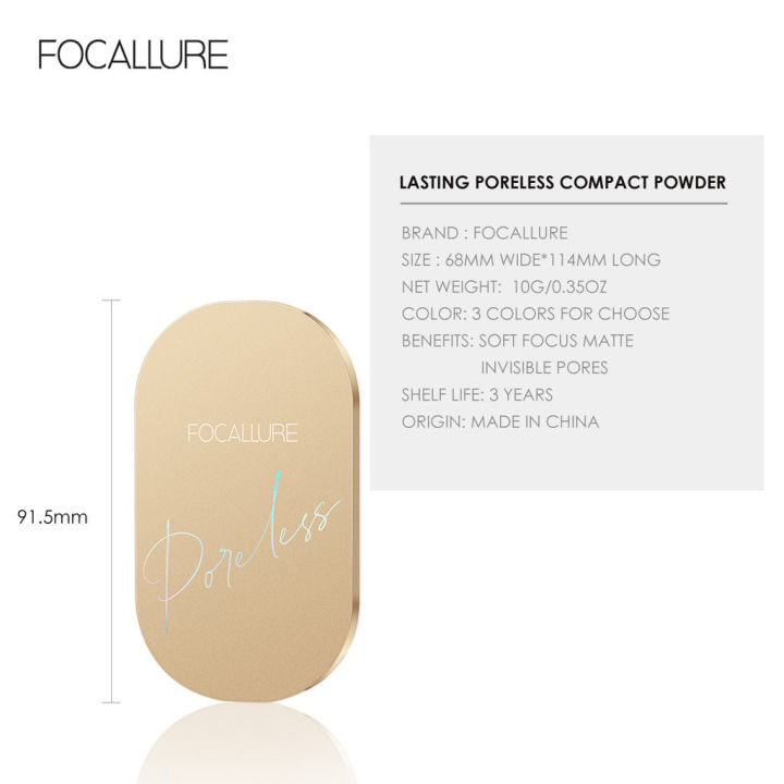Focallure Lasting Poreless Compact Powder FA206 - 101 | Lazada Indonesia