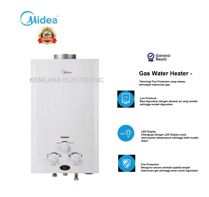 MIDEA Water Heater GAS JSD 5DG2-5LITER -Fire Protection | Lazada Indonesia