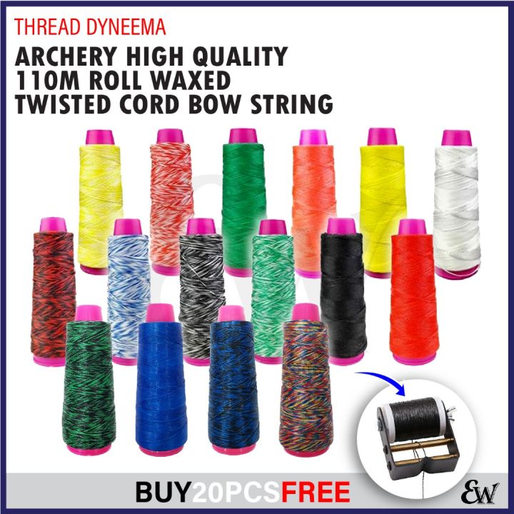 TenXion Archery DYNEEMA Bow String 110M Rope Waxed Twisted Tali Busur ...