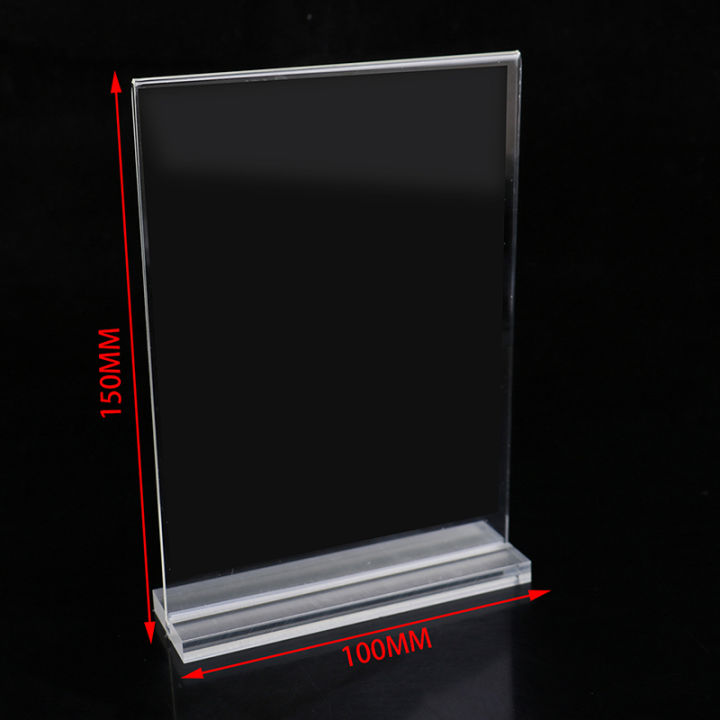 Behoo T shape Double Side Acrylic Sign Card Holder Display Stand Menu ...