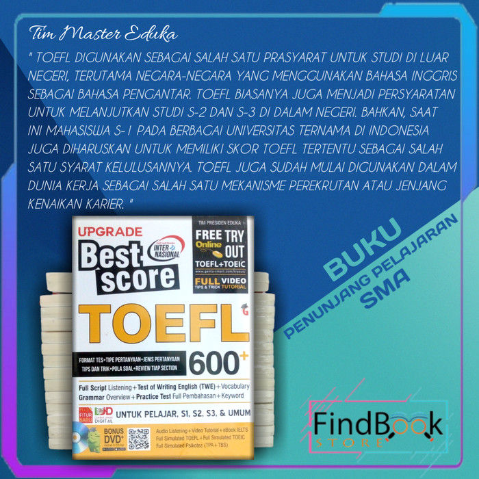 Buku Penunjang Pelajaran SMA - Upgrade Best Score TOEFL 600 | Lazada ...