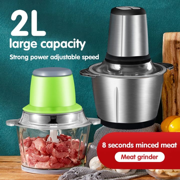 Meat grinder 2L capacity Kitchen mincer Stainless steel blade ...