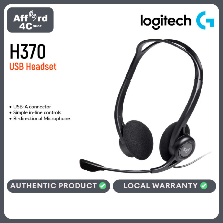 Logitech H370 USB Computer Headset Digital Sound Noise Canceling ...