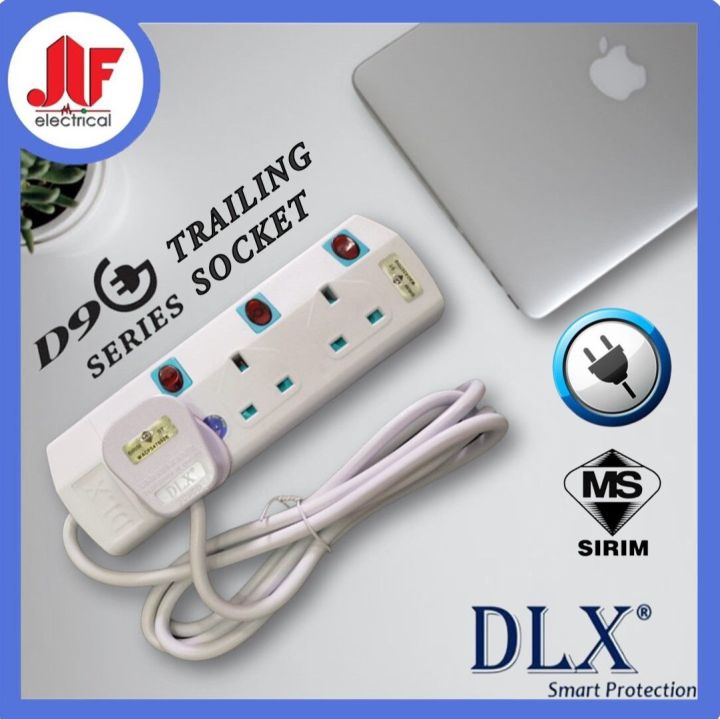 DLX D9 SERIES Extension Socket 2/3/4/5 Gang 2M/5Meter Cable Plug and ...