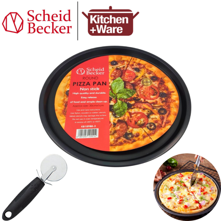 Scheid Becker / 30cm Pizza Pan Non-stick / Pizza Cutter Set | Lazada ...