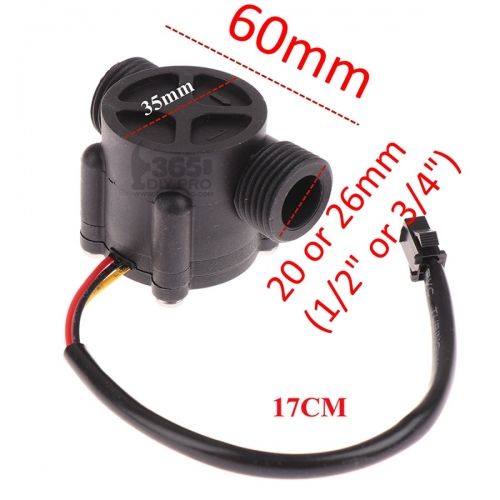 YF-S201 G1/2 or FS300A G3/4 Water Flow Sensor Meter Fluid Hall Effect ...